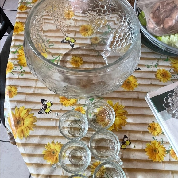 Dining | Clear Glass Punch Bowl Set | Poshmark